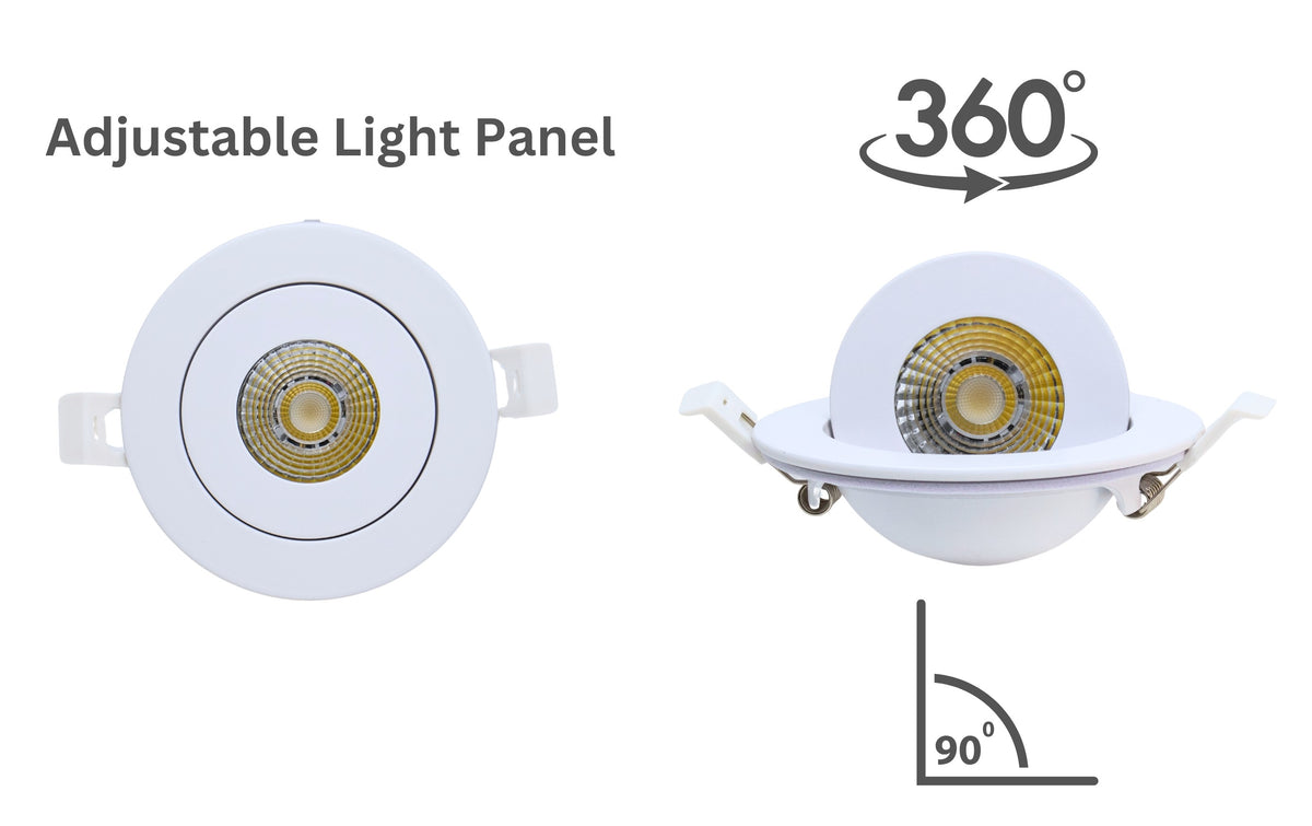 YUURTA 3" LED Recessed Gimbal Pot Lights, Color Changing Ceiling Light